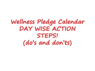 Wellness pledge calendar | PDF