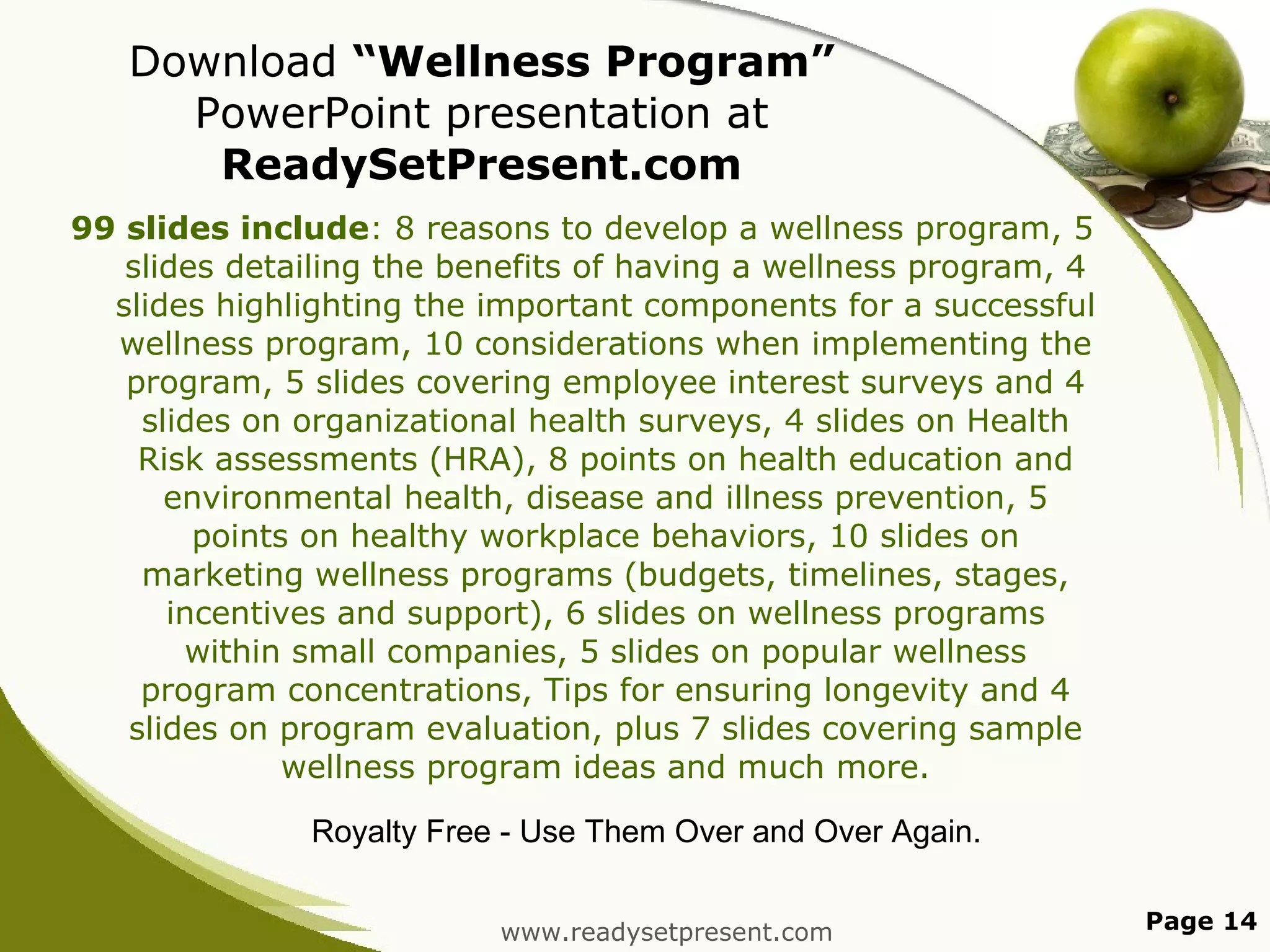 Wellness Program PowerPoint Presentation | PPT