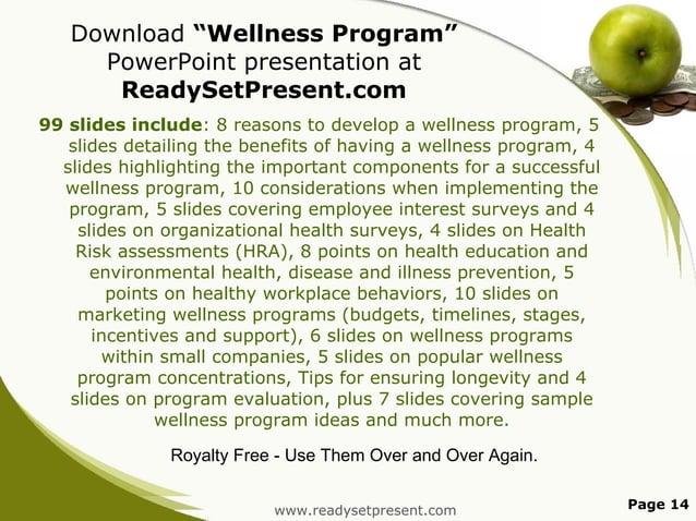 Wellness Program PowerPoint Presentation | PPT