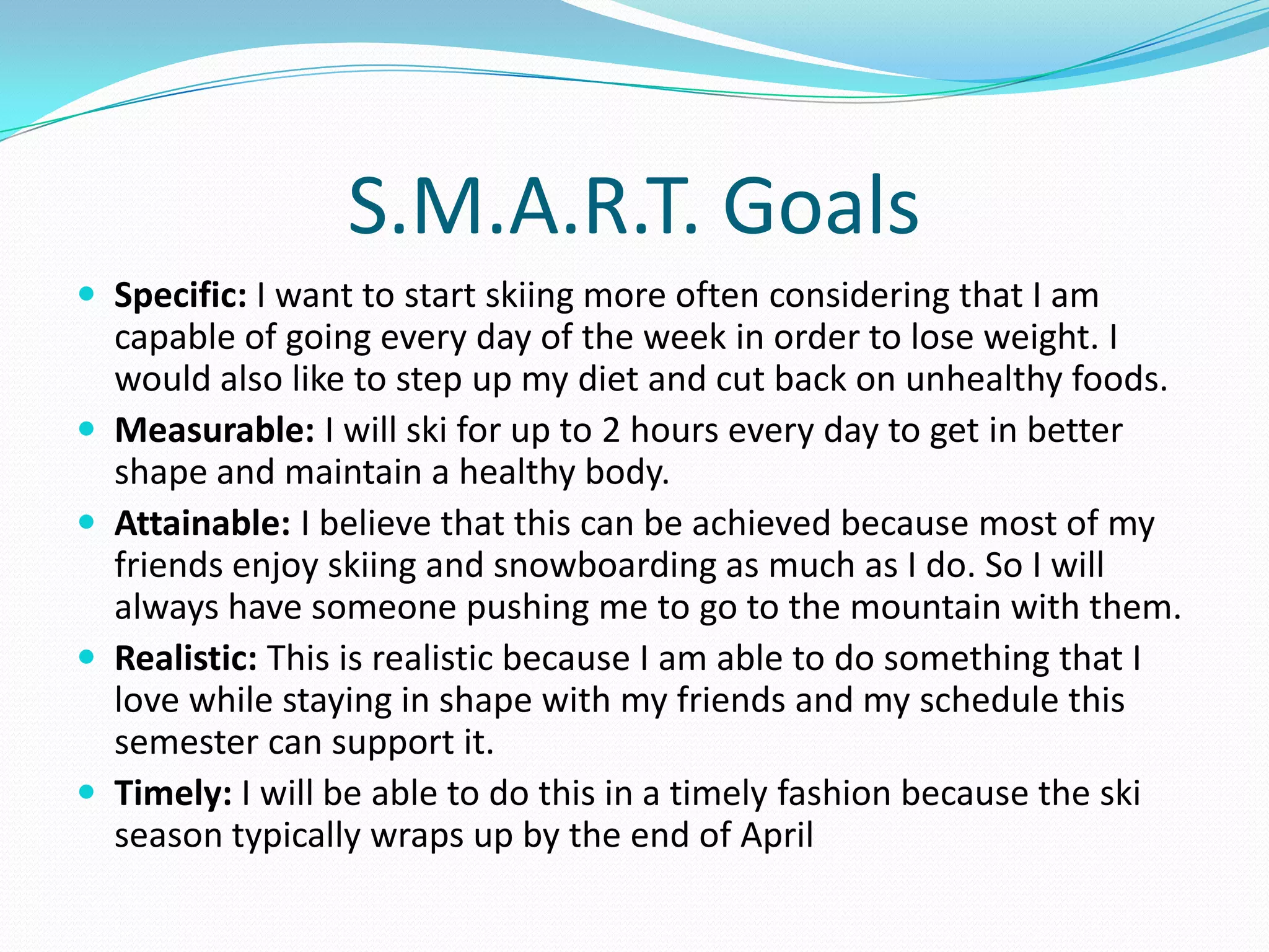 Wellness Smart Goals | PPTX