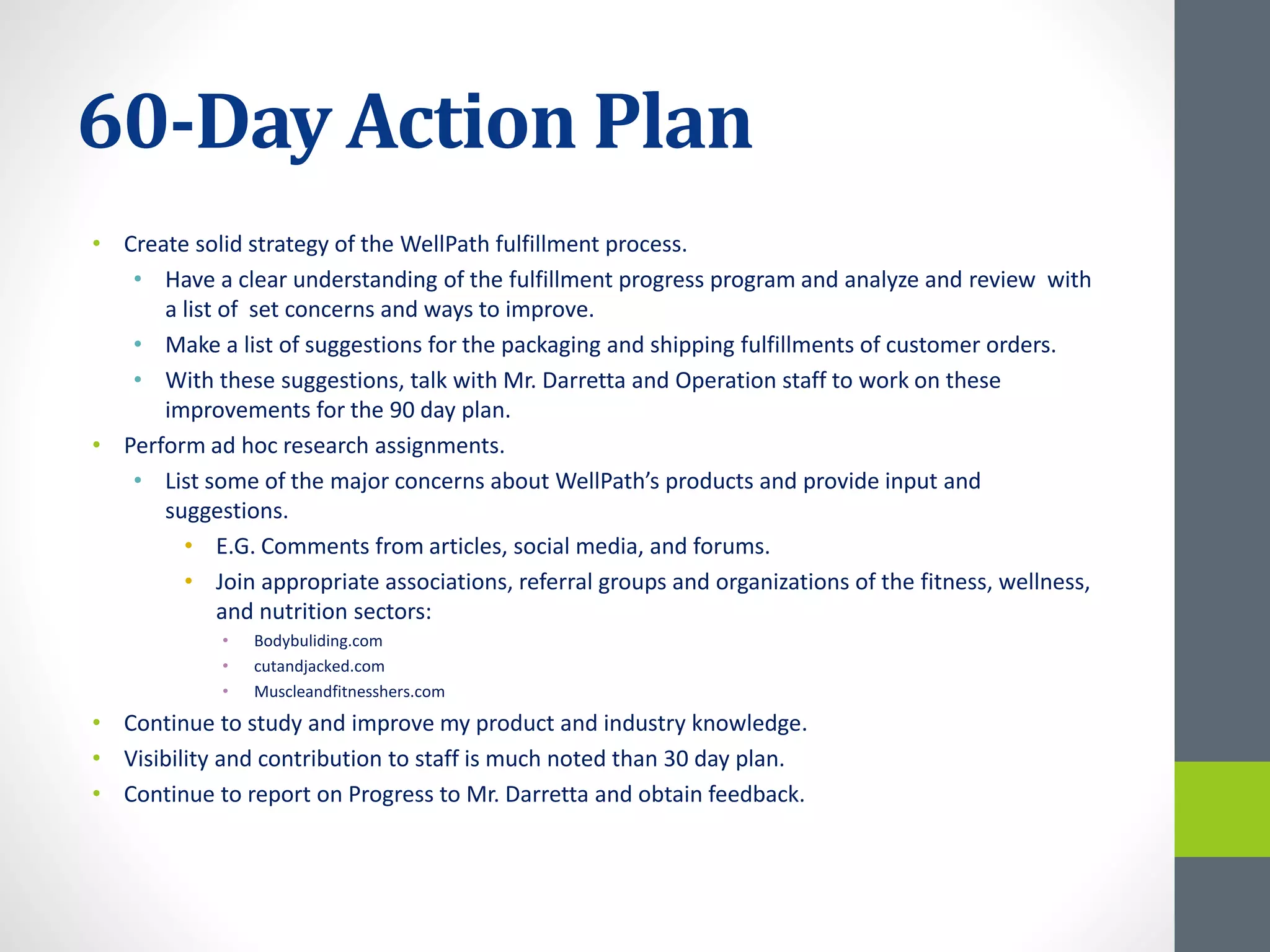 Well path operations intern 30 60-90 plan | PPTX