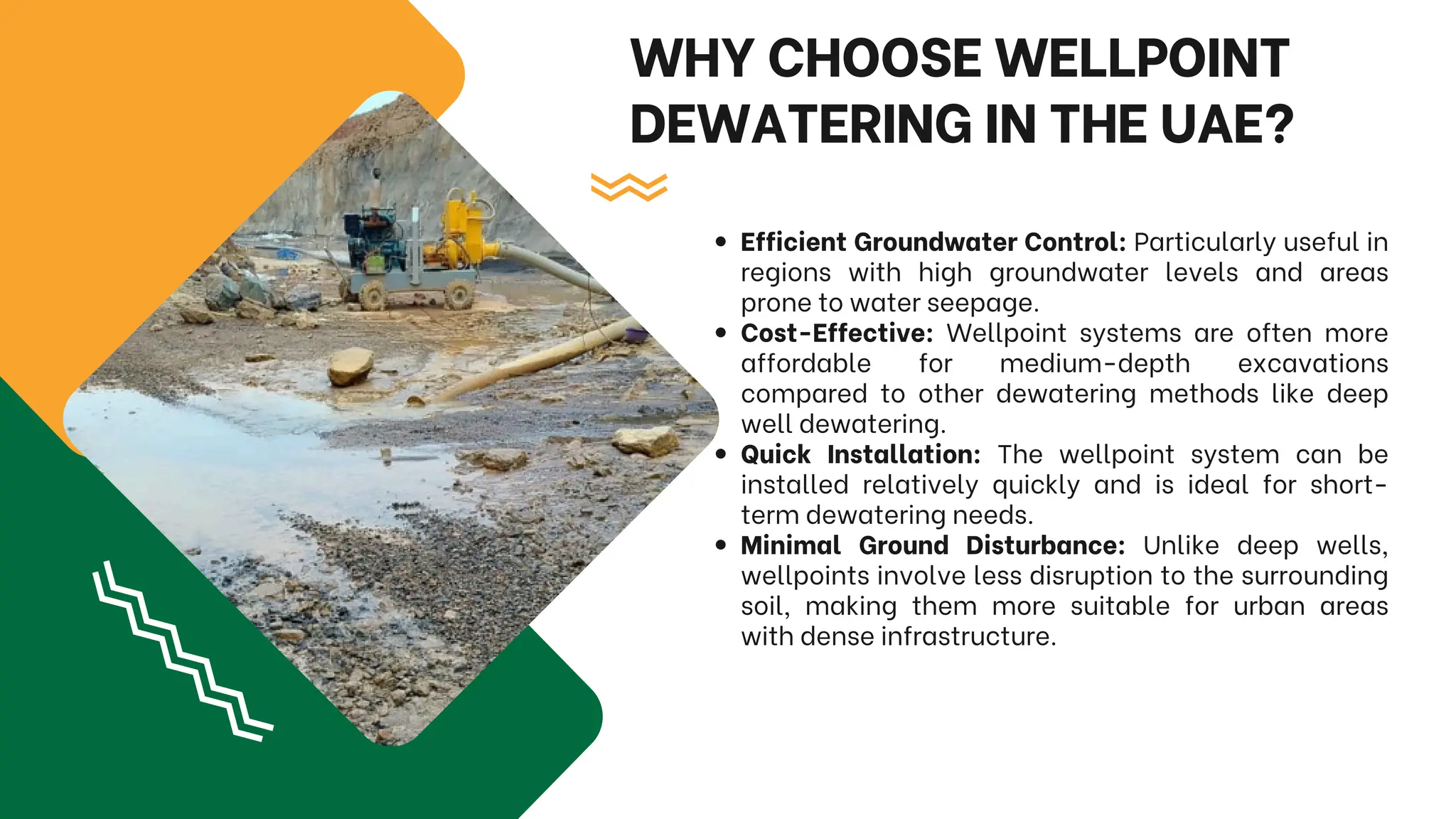 wellpoint dewatering in UAE- cosmos pumps | PPT