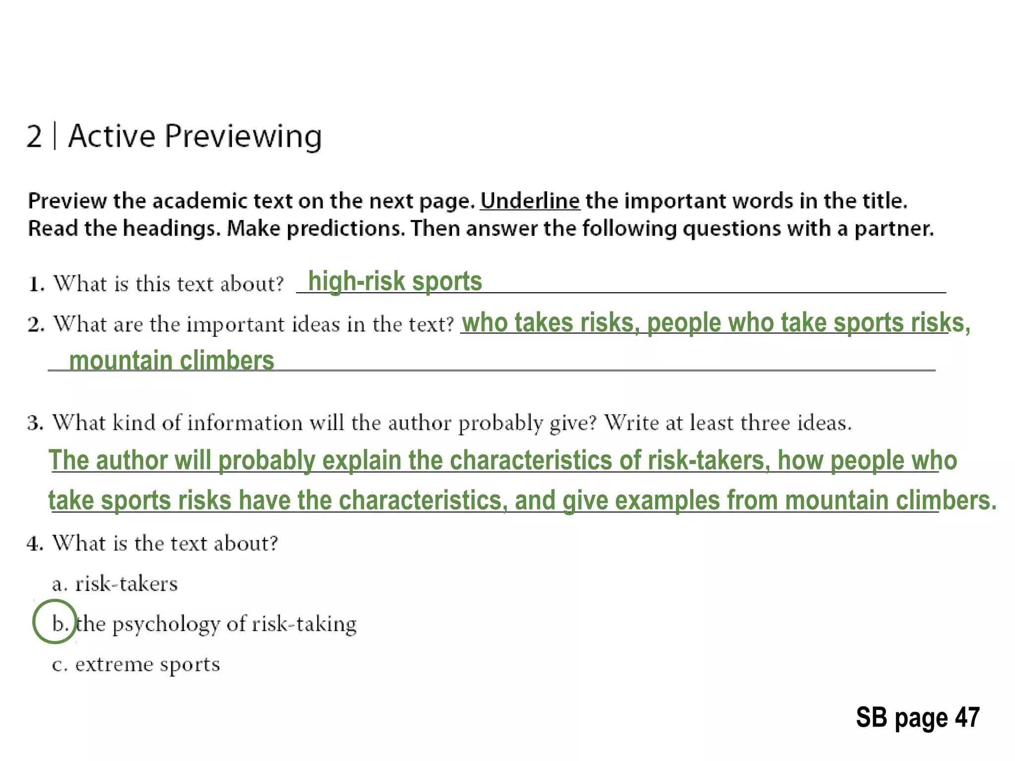 Reading Comprehension 1 (Well Read) Chapter 3 | PPT