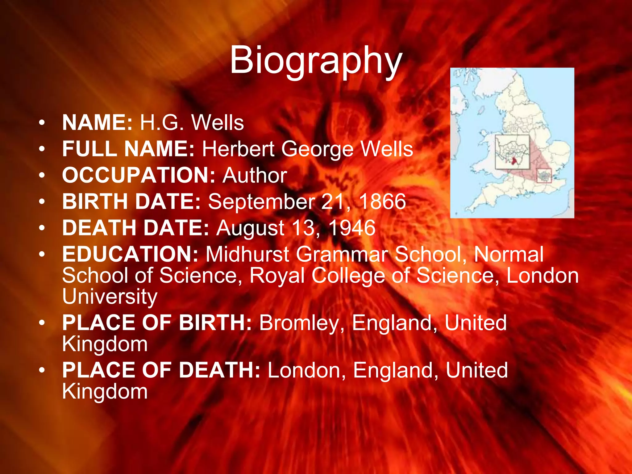 H.G. Wells | PPTX | Celebrity Relationships | Pop Culture