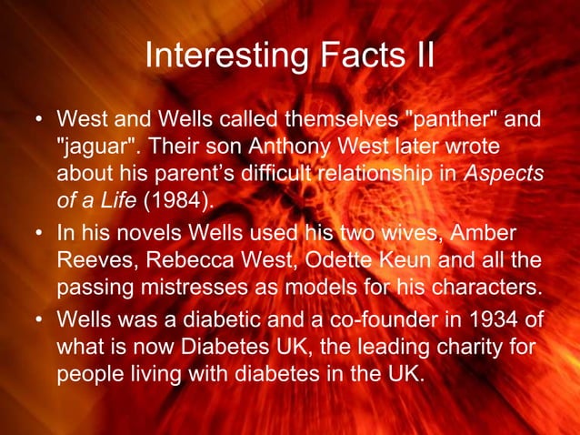 H.G. Wells | PPTX | Celebrity Relationships | Pop Culture