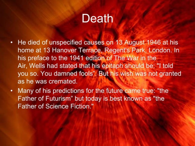 H.G. Wells | PPTX | Celebrity Relationships | Pop Culture