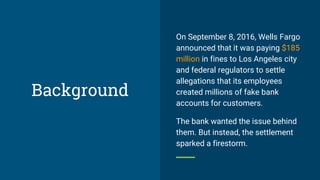 Wells Fargo Account scandal Case | PPTX