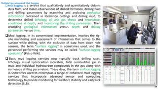 Well site opérations & mud logging oil and gas | PDF