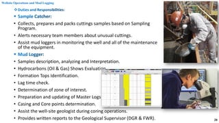 Well site opérations & mud logging oil and gas | PDF