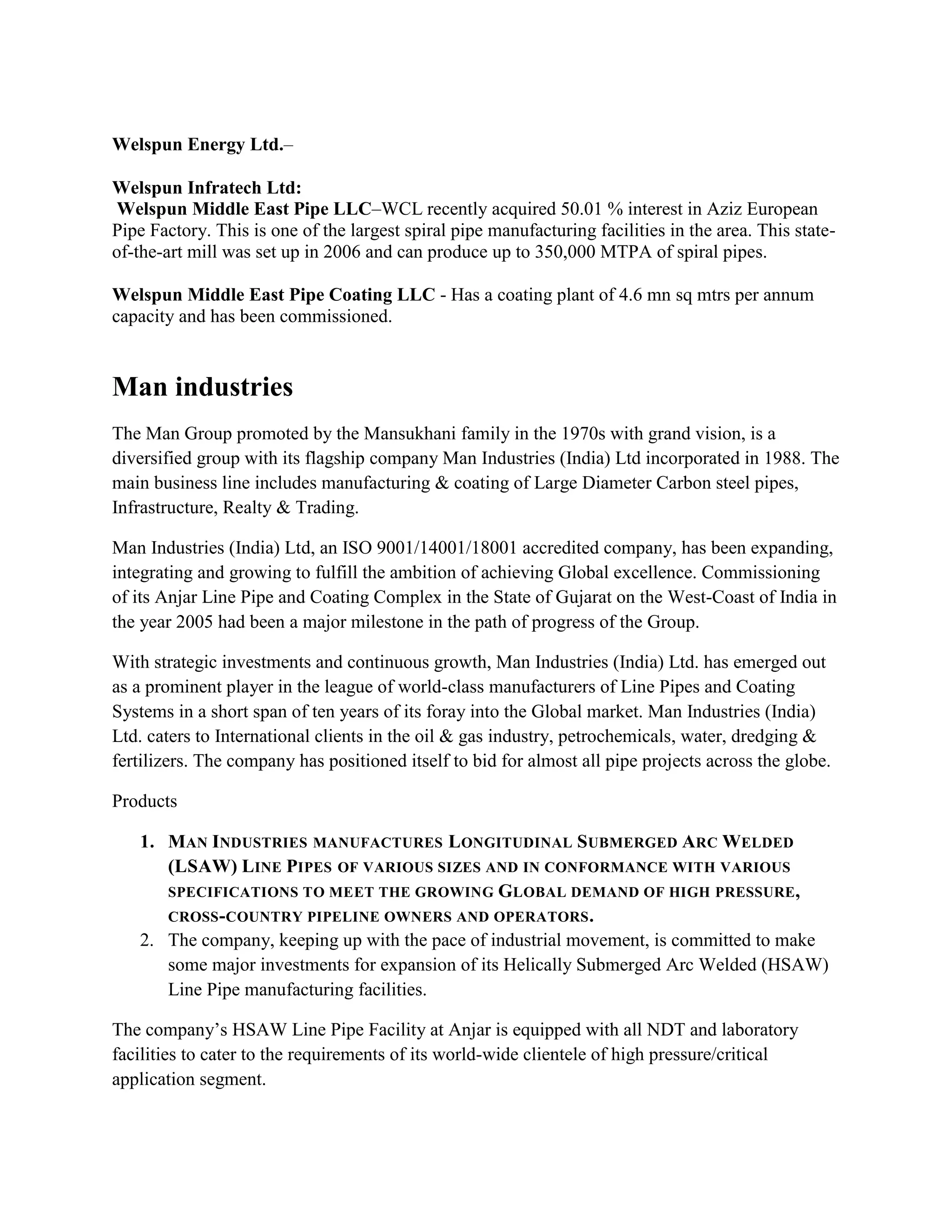 Wellspun corp | DOCX