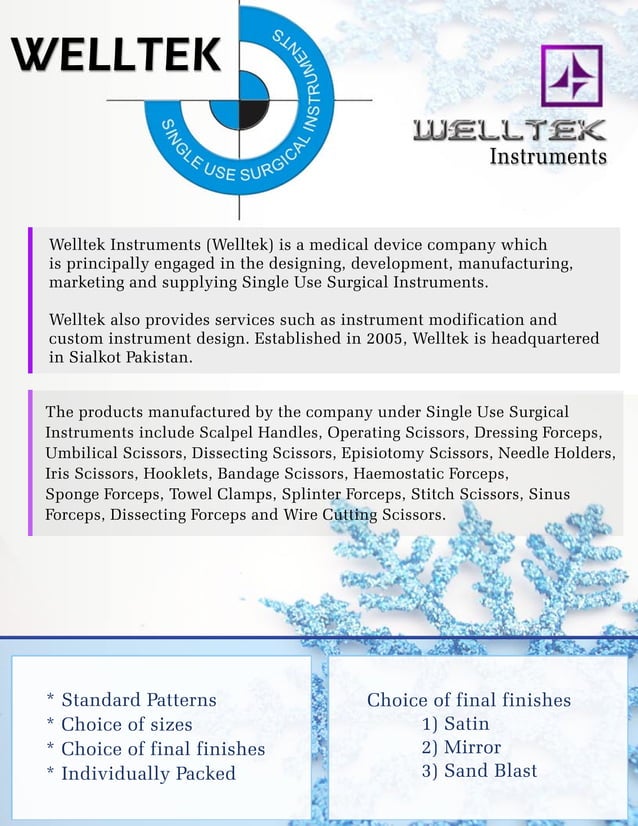 Welltek Single Use Surgical Instruments Catalog | PDF