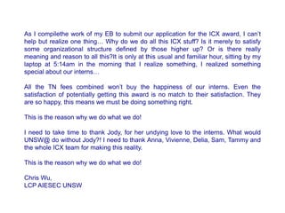 AIESEC UNSW - We Love our Interns | PPT