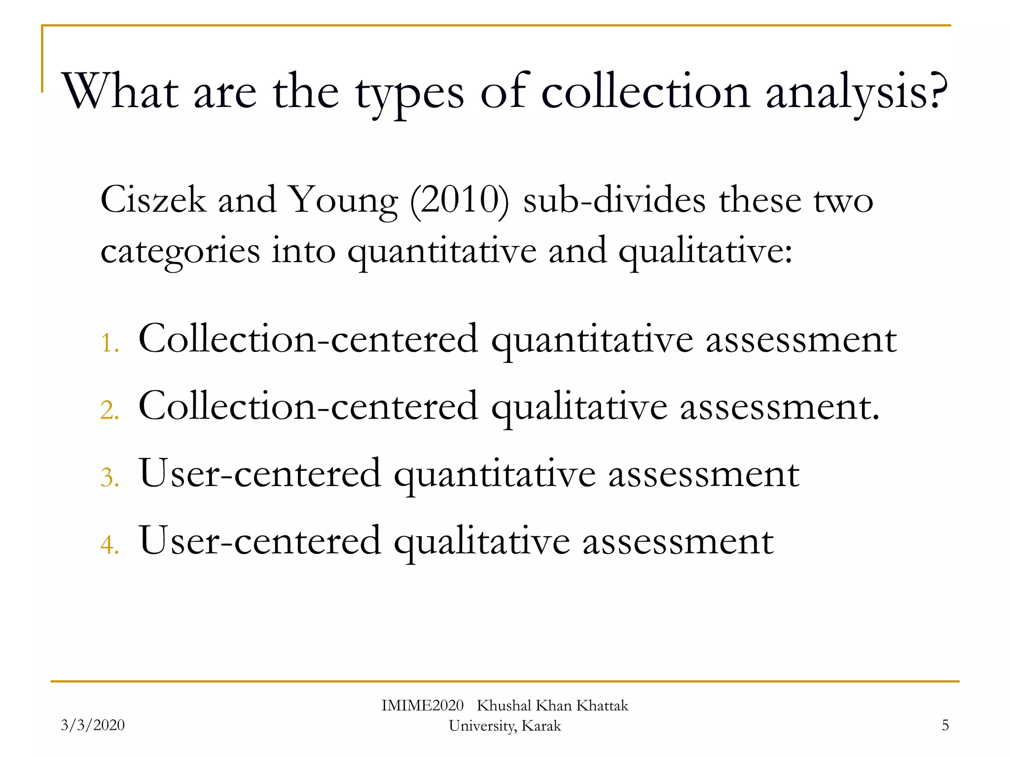 Collection Analysis/Evaluation | PPTX