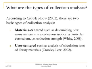 Collection Analysis/Evaluation | PPTX