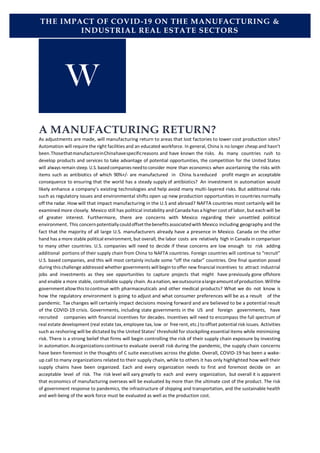 COVID-19- IMPACT ON THE MANUFACTURING & INDUSTRIAL SECTORS | PDF