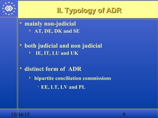 Industrial relations - Alternative dispute resolution (ADR) - Christian ...