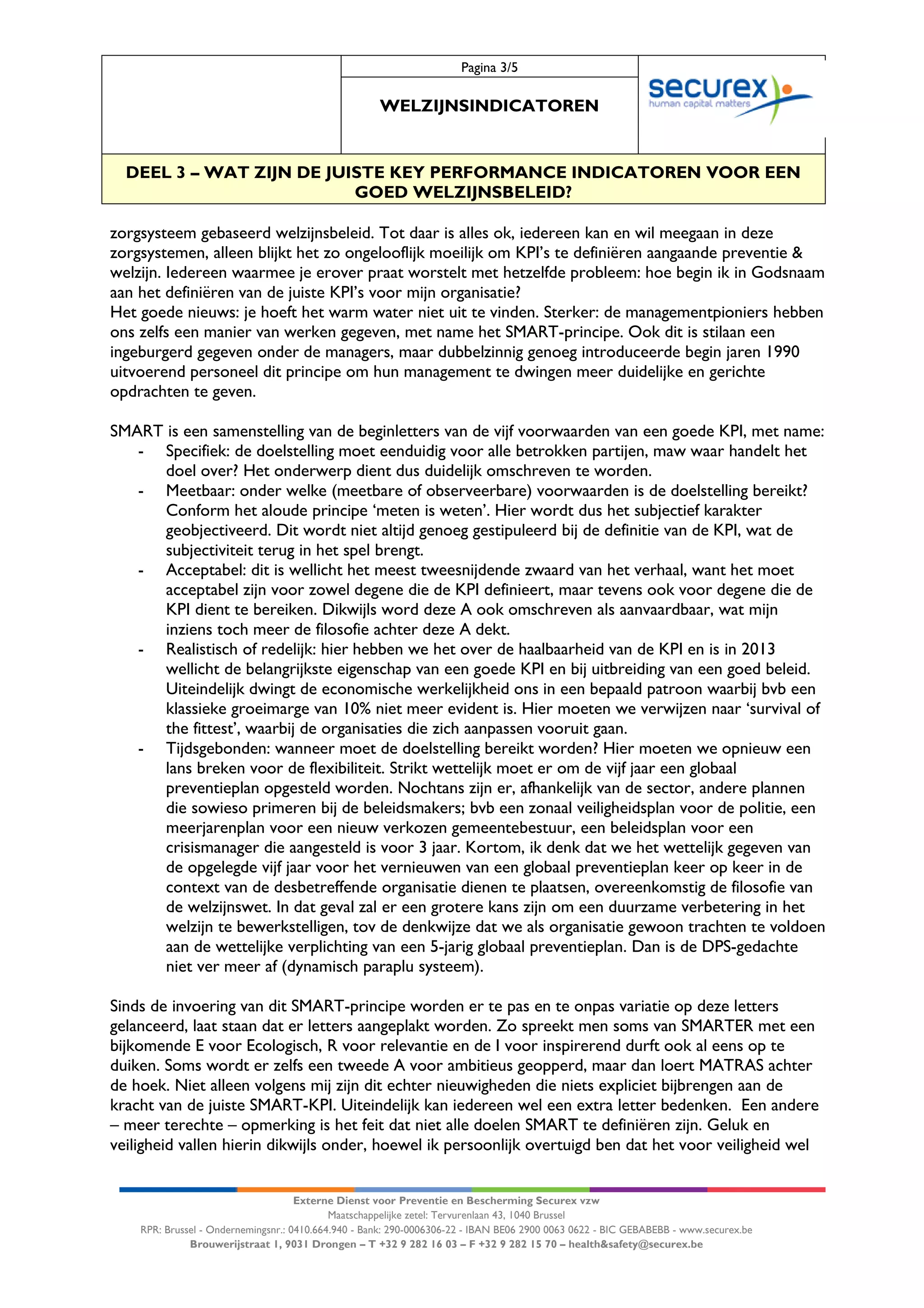Welzijnsindicatoren - Key Perfomance Indicatoren | PDF