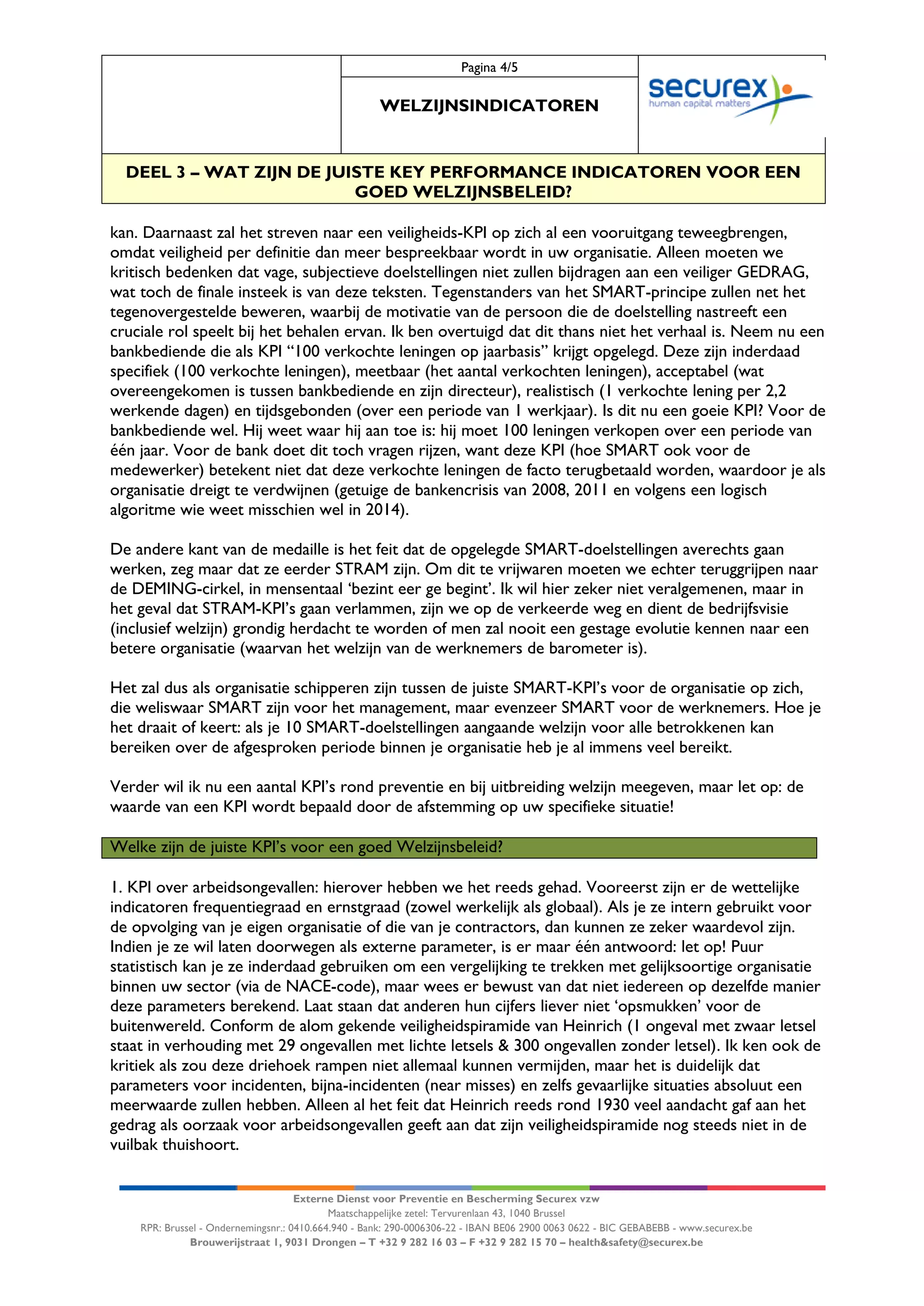 Welzijnsindicatoren - Key Perfomance Indicatoren | PDF