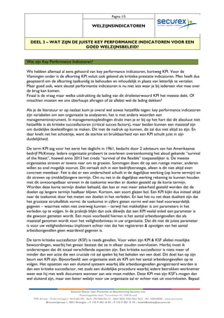 Welzijnsindicatoren - Key Perfomance Indicatoren | PDF