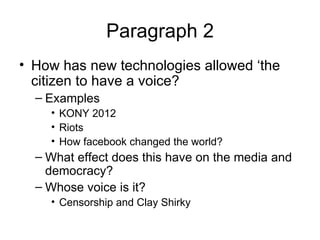 We media essay structure | PPT | Social Networking | Internet