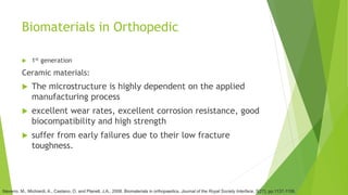 Materials used in Orthopedic Implants | PPTX