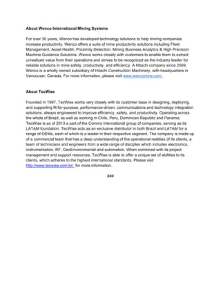 Wenco TecWise press release English | PDF