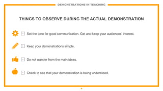 DEMONSTRATIONS IN TEACHING (LESSON 10- EDUCATIONAL TECHNOLOGY 1) | PPTX