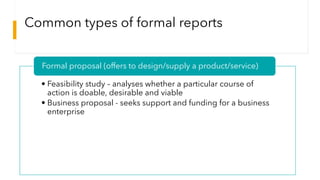 Formal reports Business English Writing. | PPT