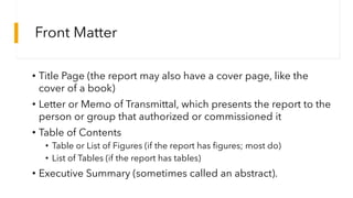 Formal reports Business English Writing. | PPT