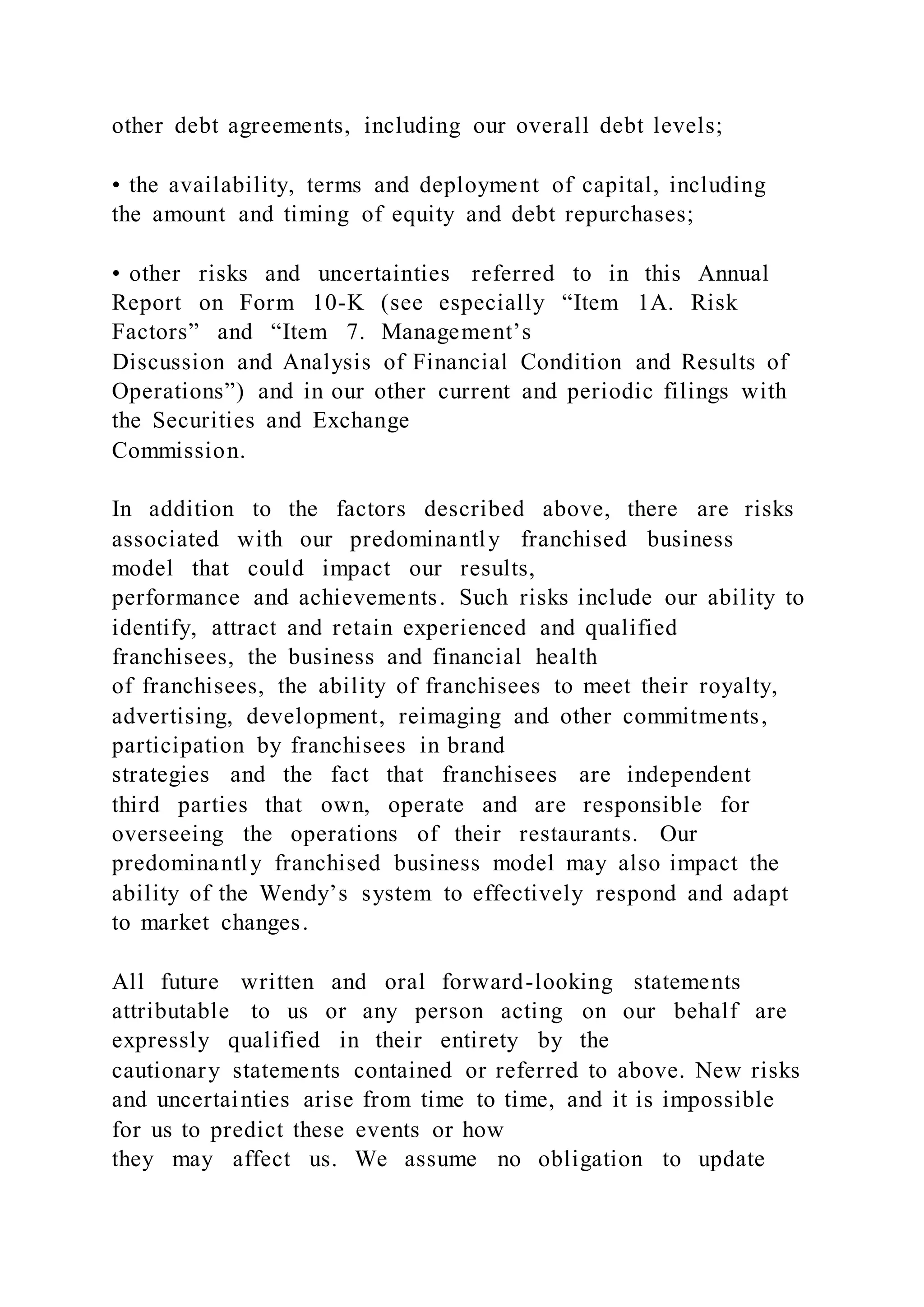 Wendys company 10 k.pdf united statessecurities and ex | DOCX
