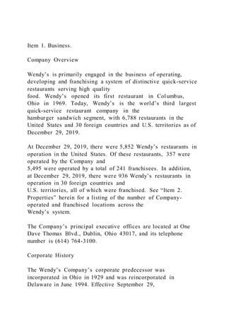 Wendys company 10 k.pdf united statessecurities and ex | DOCX
