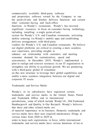 Wendys company 10 k.pdf united statessecurities and ex | DOCX