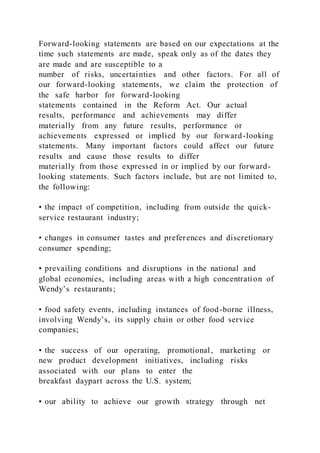 Wendys company 10 k.pdf united statessecurities and ex | DOCX