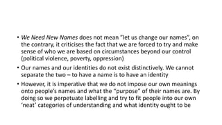 We Need New Names - NoViolet Bulawayo | PDF