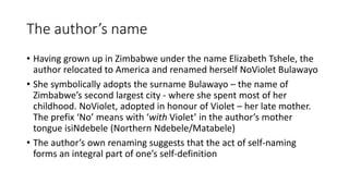 We Need New Names - NoViolet Bulawayo | PDF