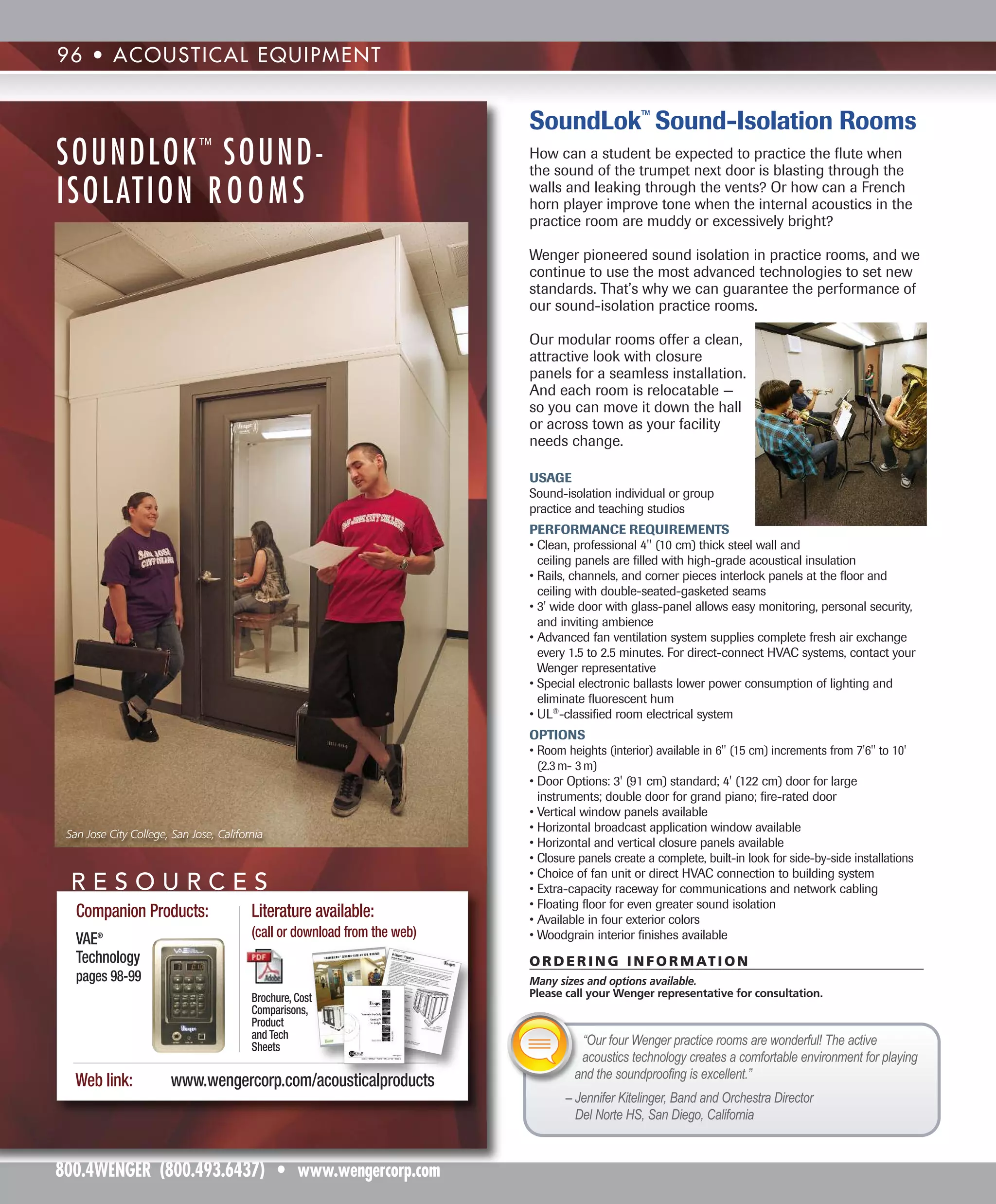 Wenger Acoustical Equipment | PDF