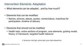 Adaptation of Evidence-based Interventions and De-Implementation of ...