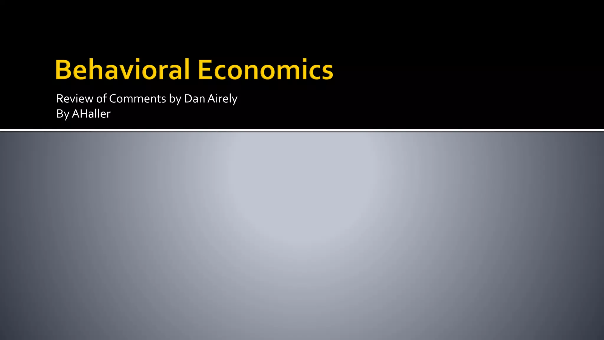 We overvalue what we make | PPT