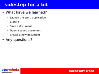 Microsoft Office Word Basics Training | PDF