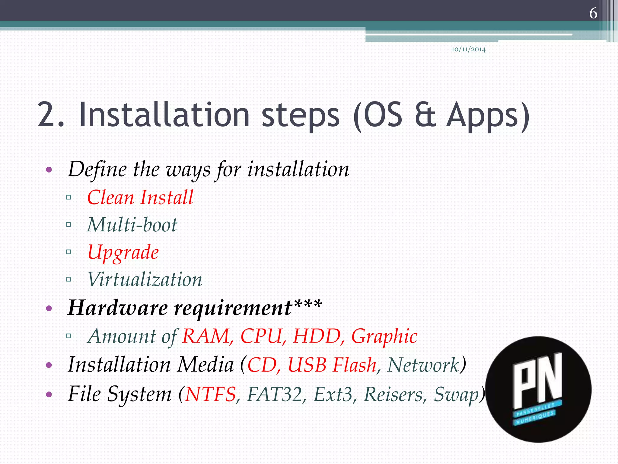 Introduction Installation Operating System And Application Pptx Operating Systems