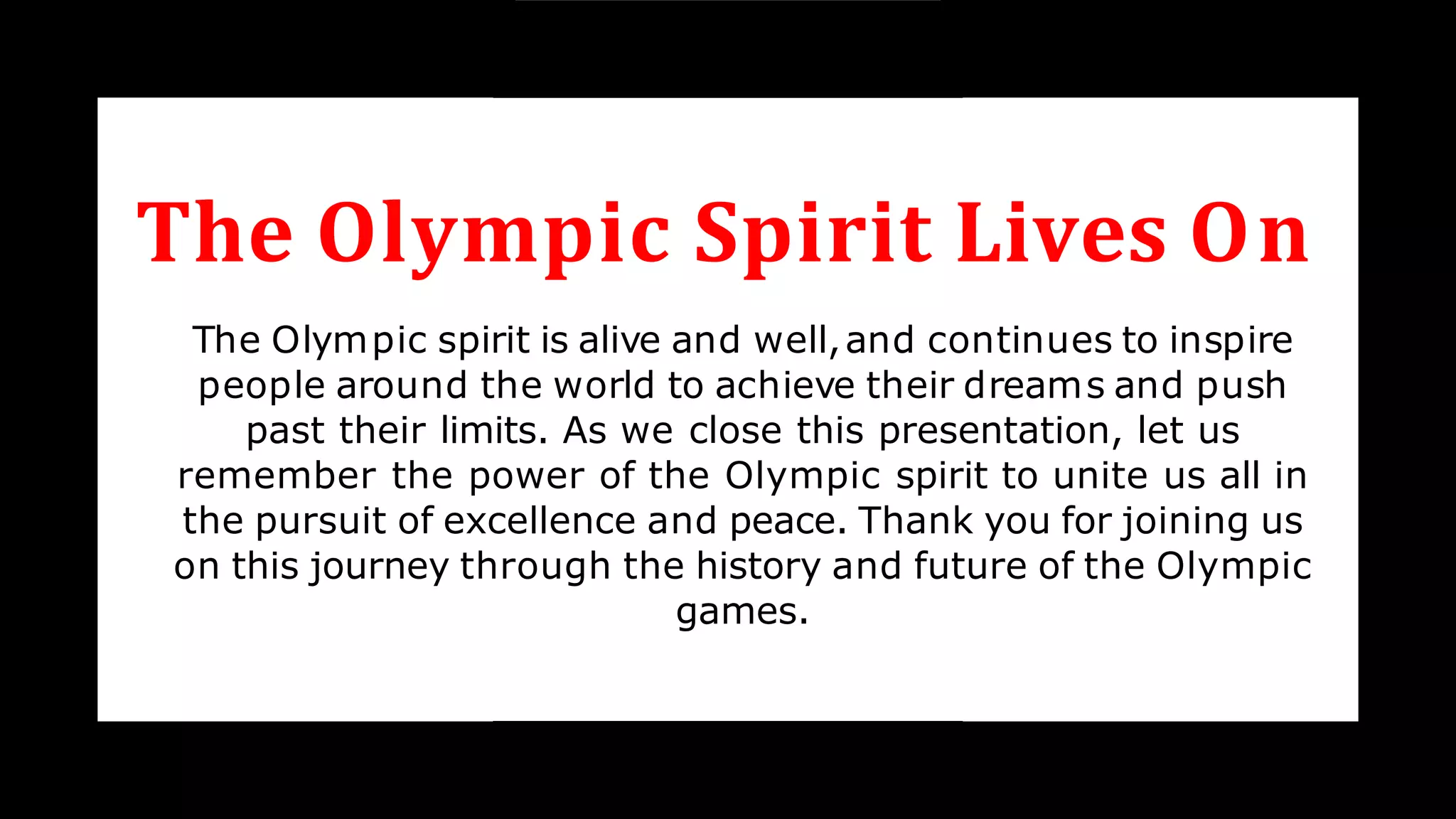 OLYMPICS PPT in 10 Slides for free Topics Covered => Introduction to ...
