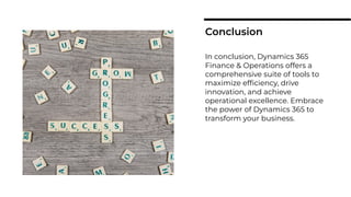 Dynamics 365 Finance & Operations Demonstration PPt | PDF