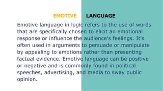 Logic Assignment: Impediments of good reasoning and use of emotive ...