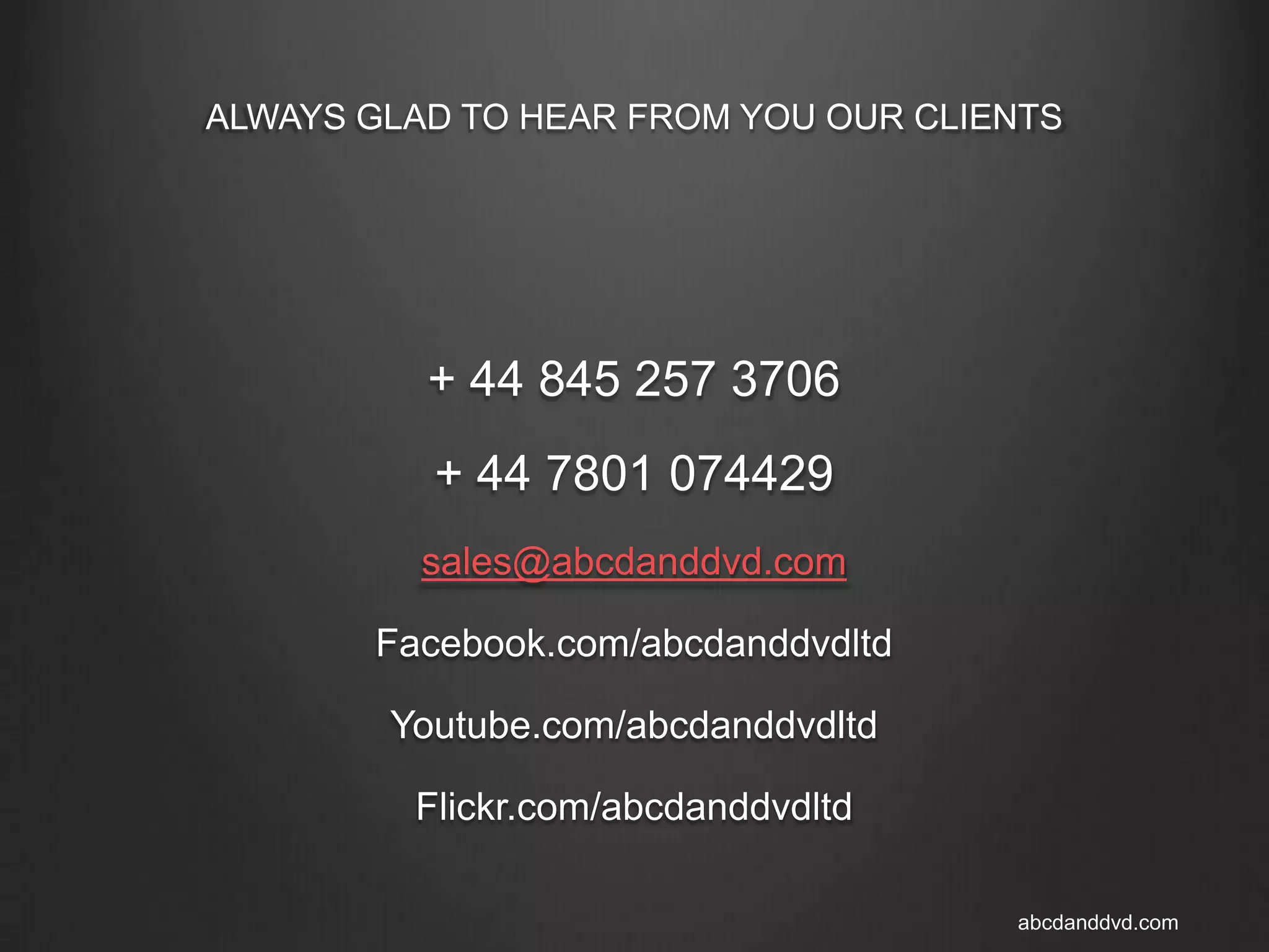 We're abcd & dvd ltd