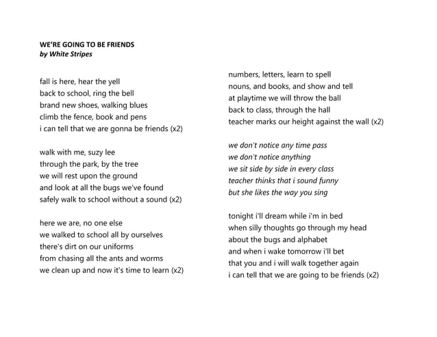 We're Going to Be Friends - The White Stripes | PDF | Children\'s Music ...