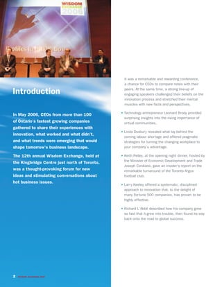 Wisdom Exchange 2006 Report | PDF