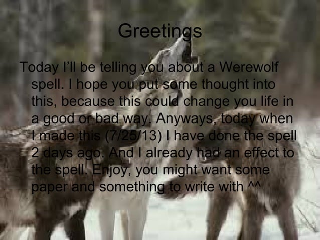 Werewolf spell | PPT