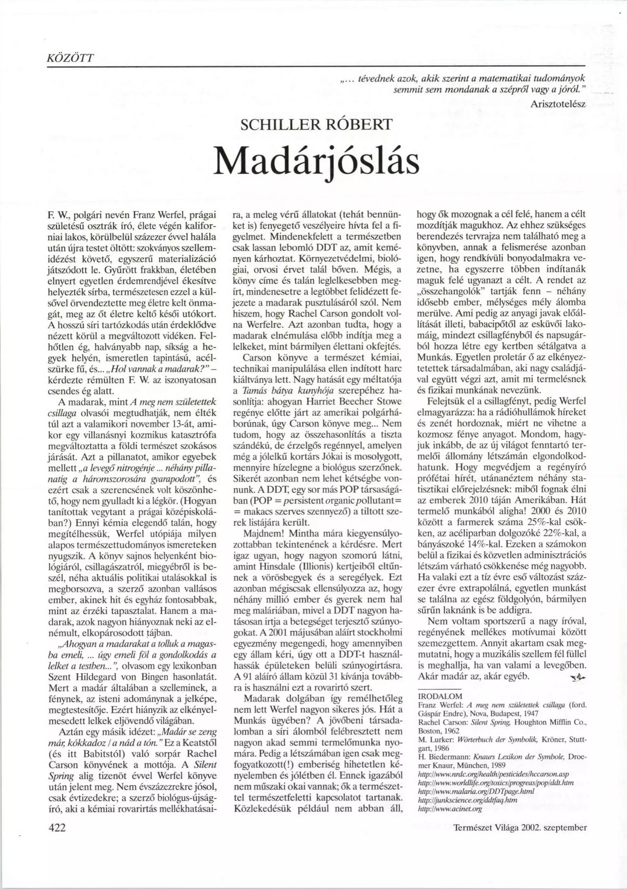 Schiller Róbert - Madárjóslás | PDF