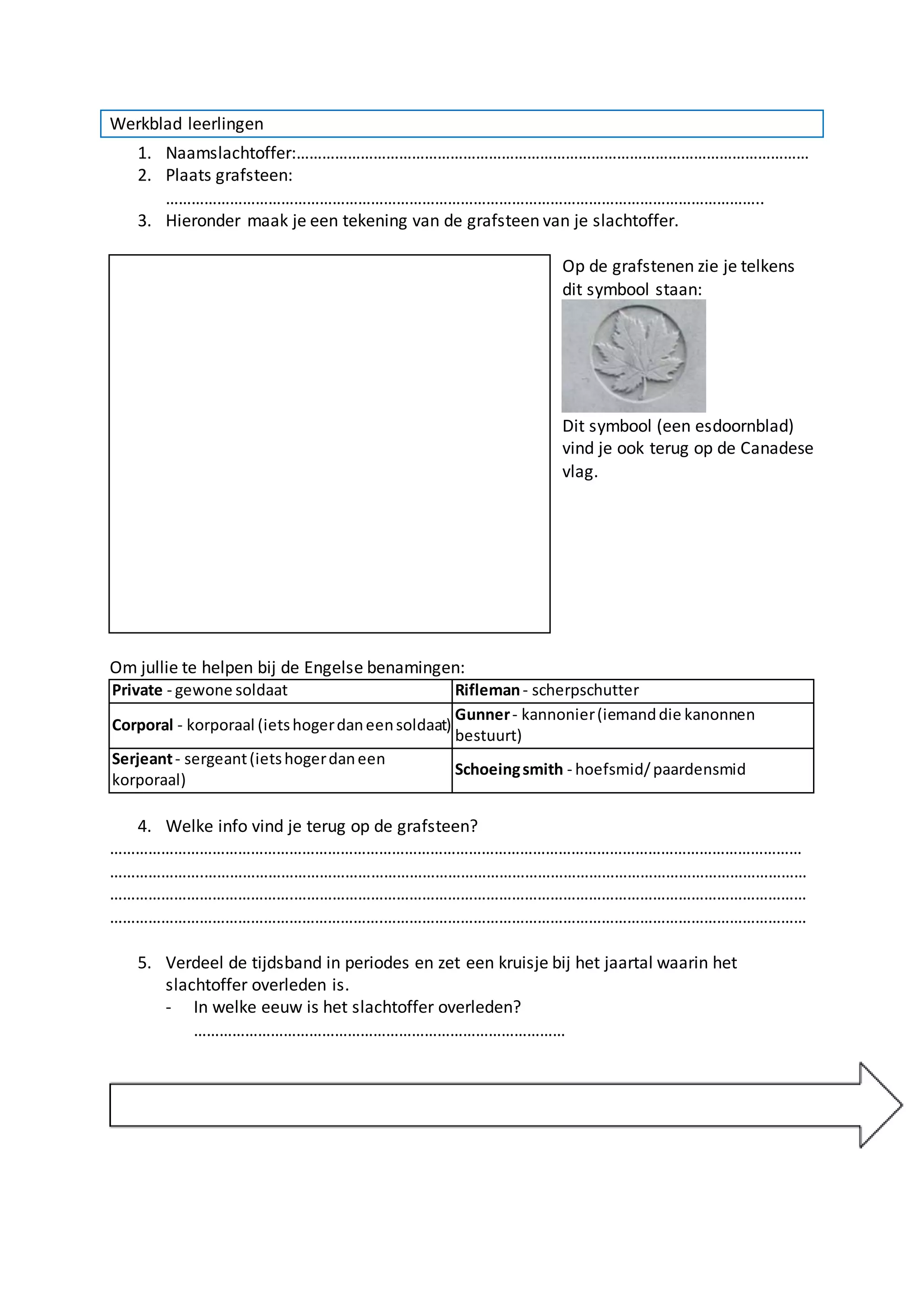 Werkblad leerlingen + oplossing | DOCX