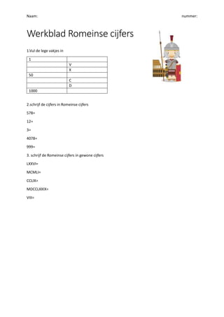 Werkblad Romeinse cijfers.docx